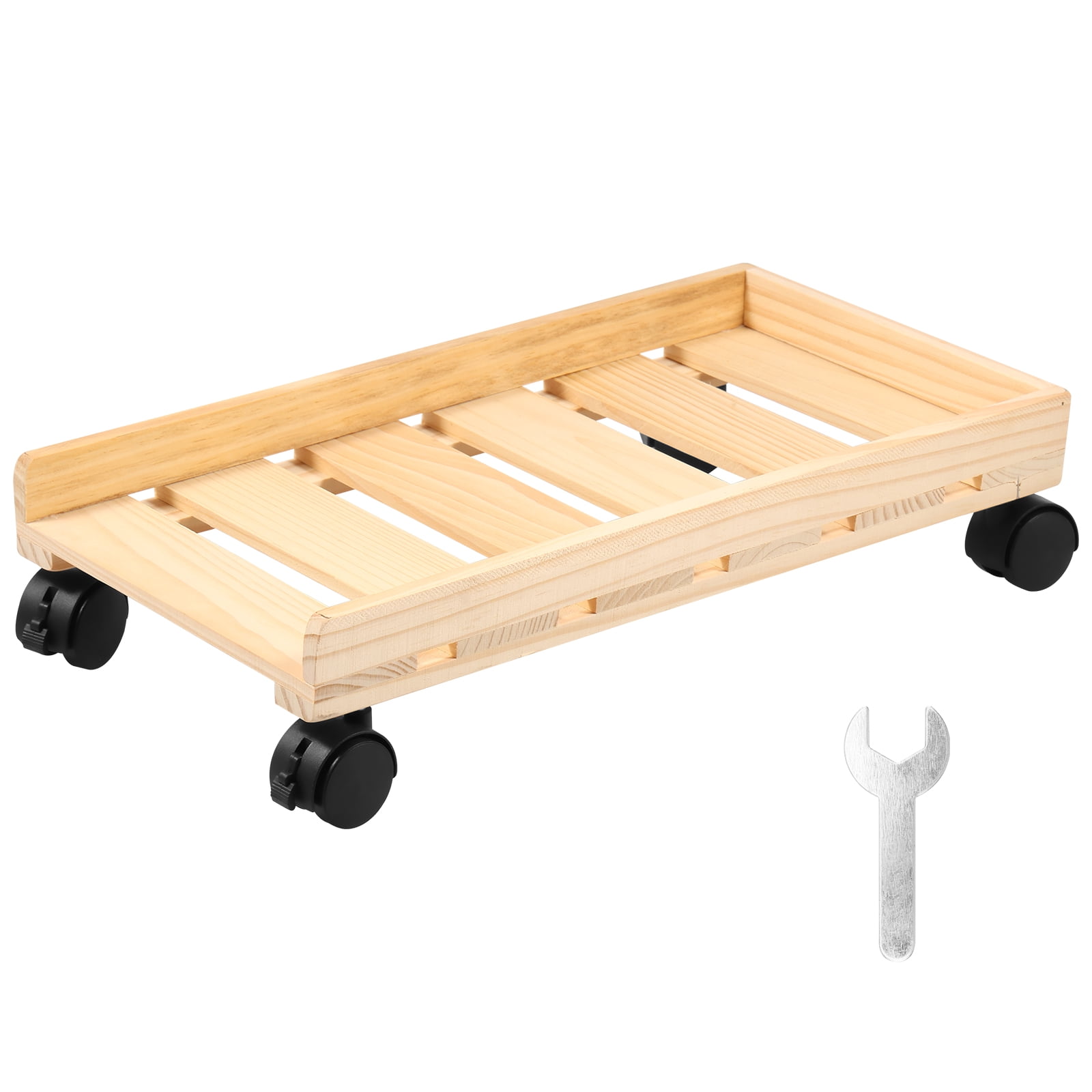 Computer Tower Cart with Wheels Wood Computer Stand Cart Open Frame ...