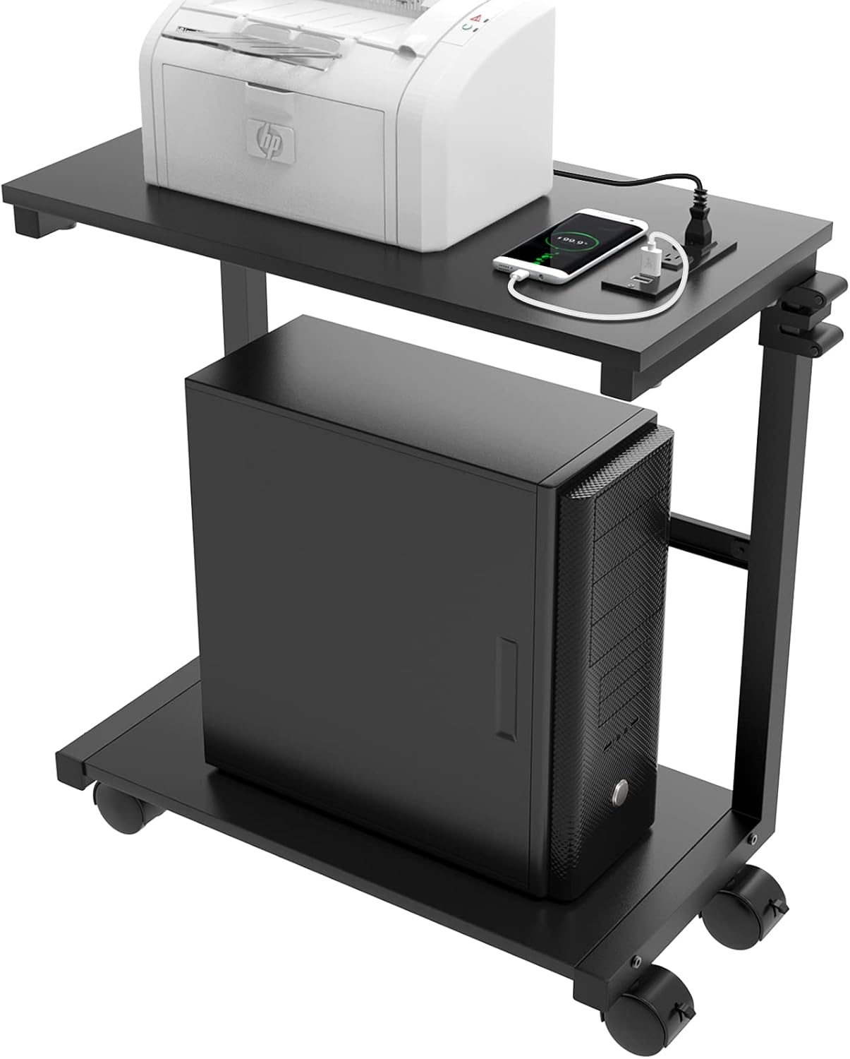 Computer Tower Cart and PC Stand - Stepless Height Adjustable, Under ...