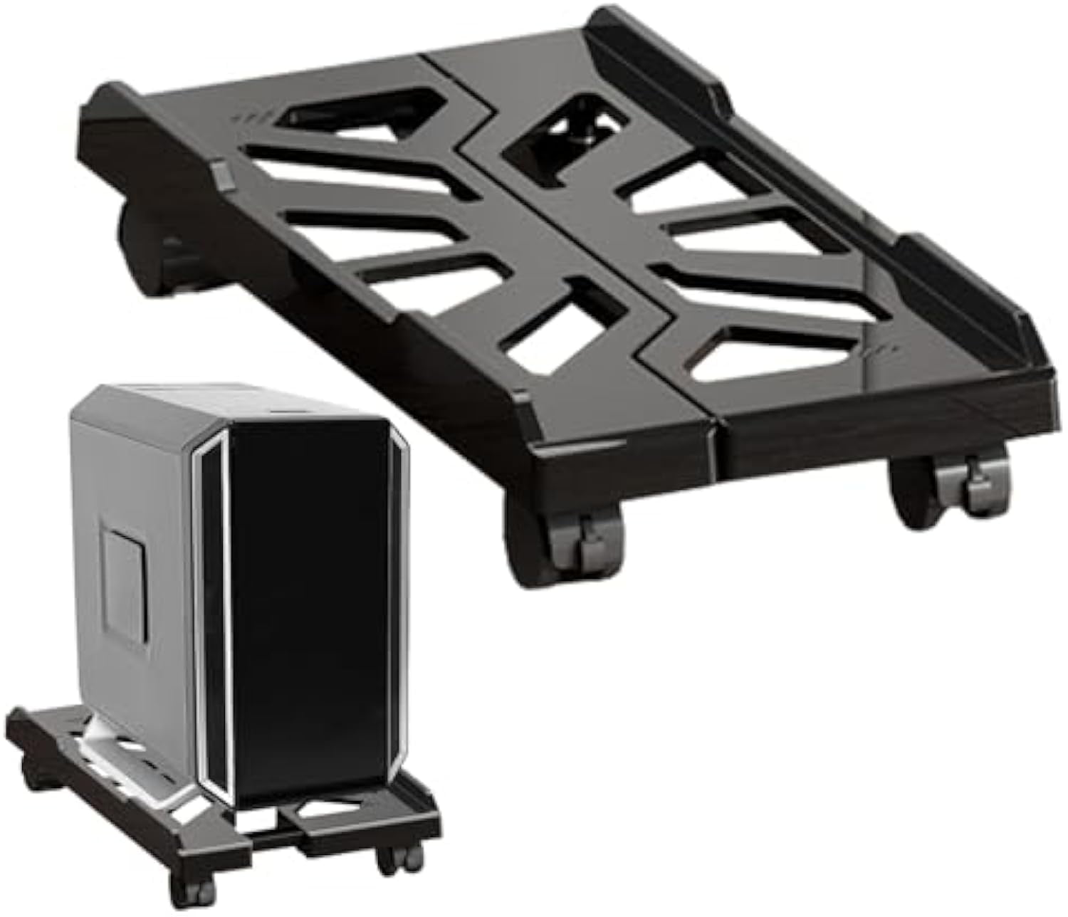 Computer Tower Holder – Height-Adjustable Base, Ventilated CPU Stand ...