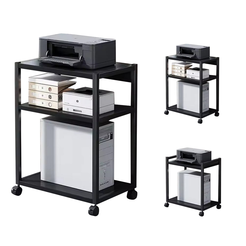 Computer Tower Stand, 2-Tier PC Tower Stand On Wheels For Floor, Height ...