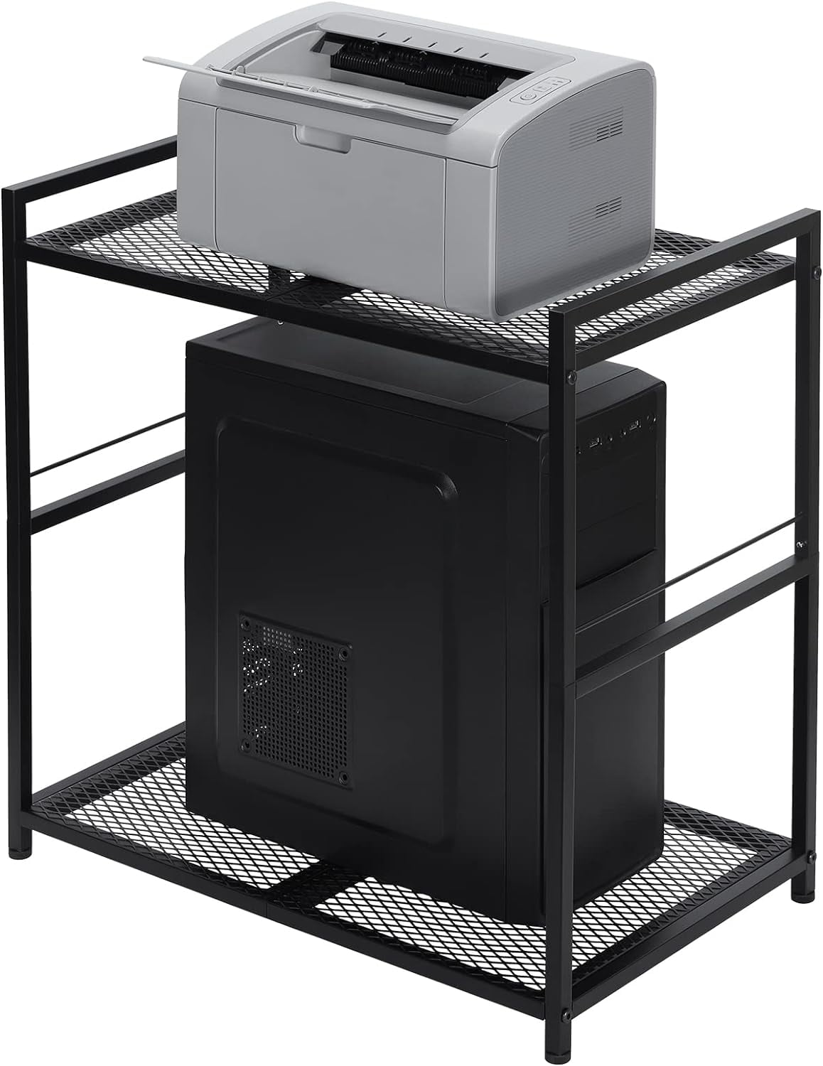 Computer Tower Stand, PC Tower Stand Metal Rolling Cart Holds up to ...