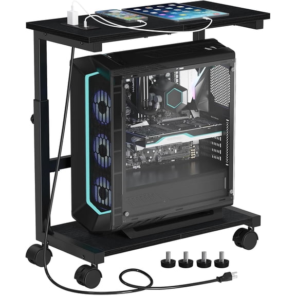 Eureka Ergonomic Height Adjustable Computer Tower Stand with Lockable ...
