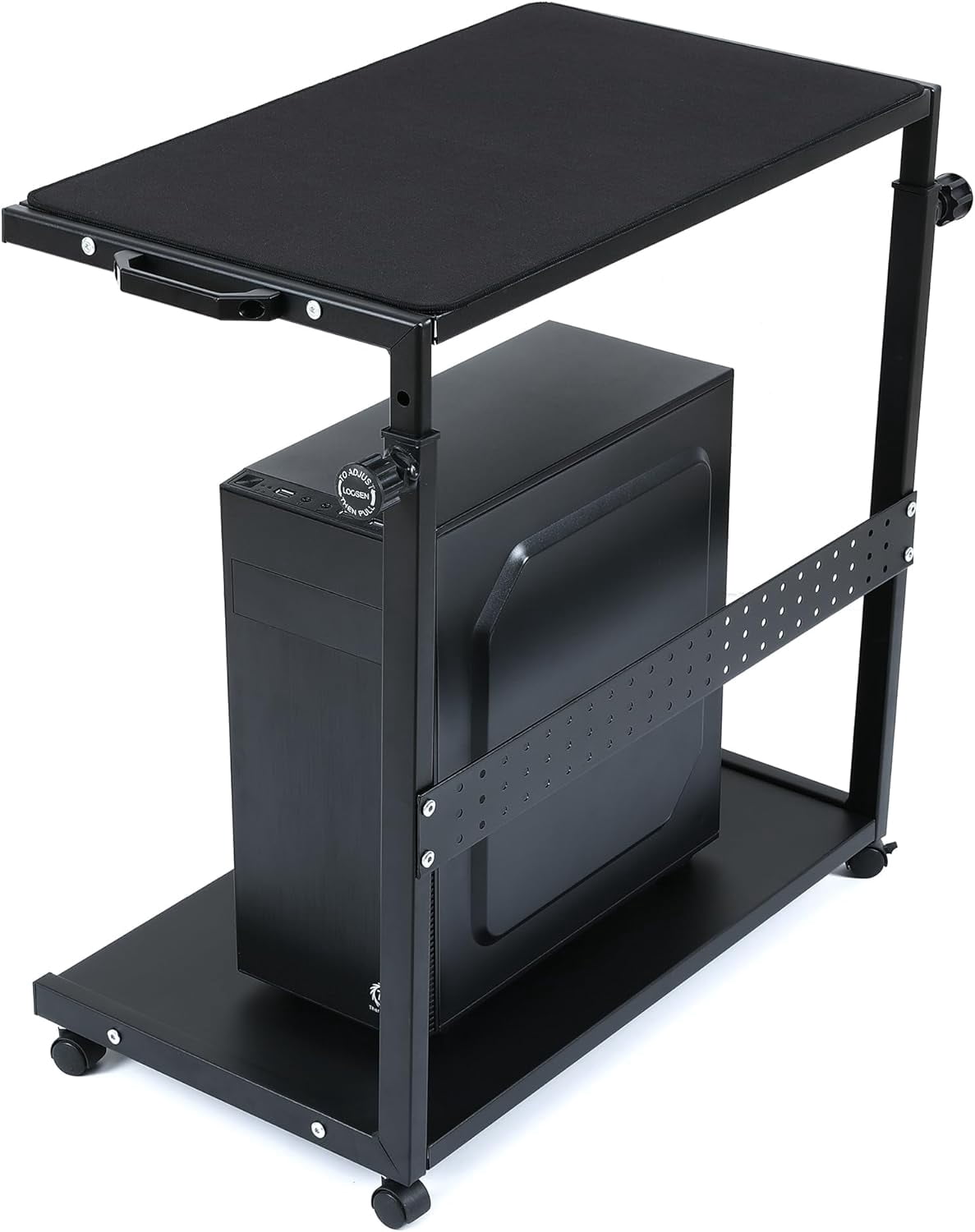 Computer Tower Stand with Wheels,3-Heights Adjustable PC Tower Stand ...