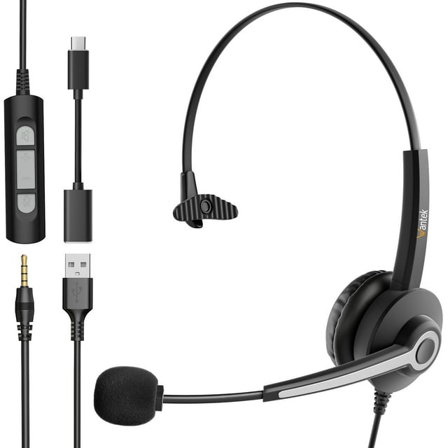 Walmart Noise-Canceling USB Headset with Microphone for PC/Laptop/Zoom ...