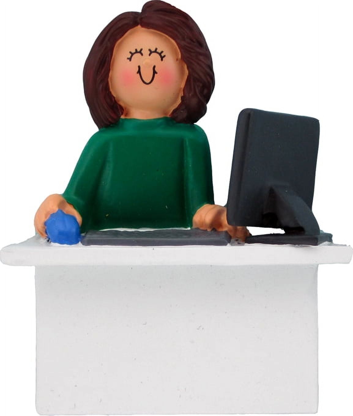 Computer User Female Brown Personalized Christmas Ornament DO-IT ...