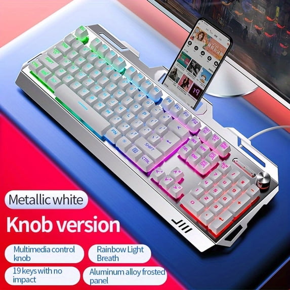Computer Wired Keyboard, Universal USB Plug-in Illuminated Keyboard for ...