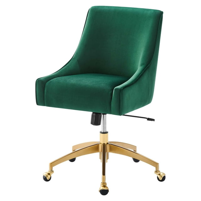 Computer Work Desk Chair, Green, Velvet, Modern Contemporary, Home ...