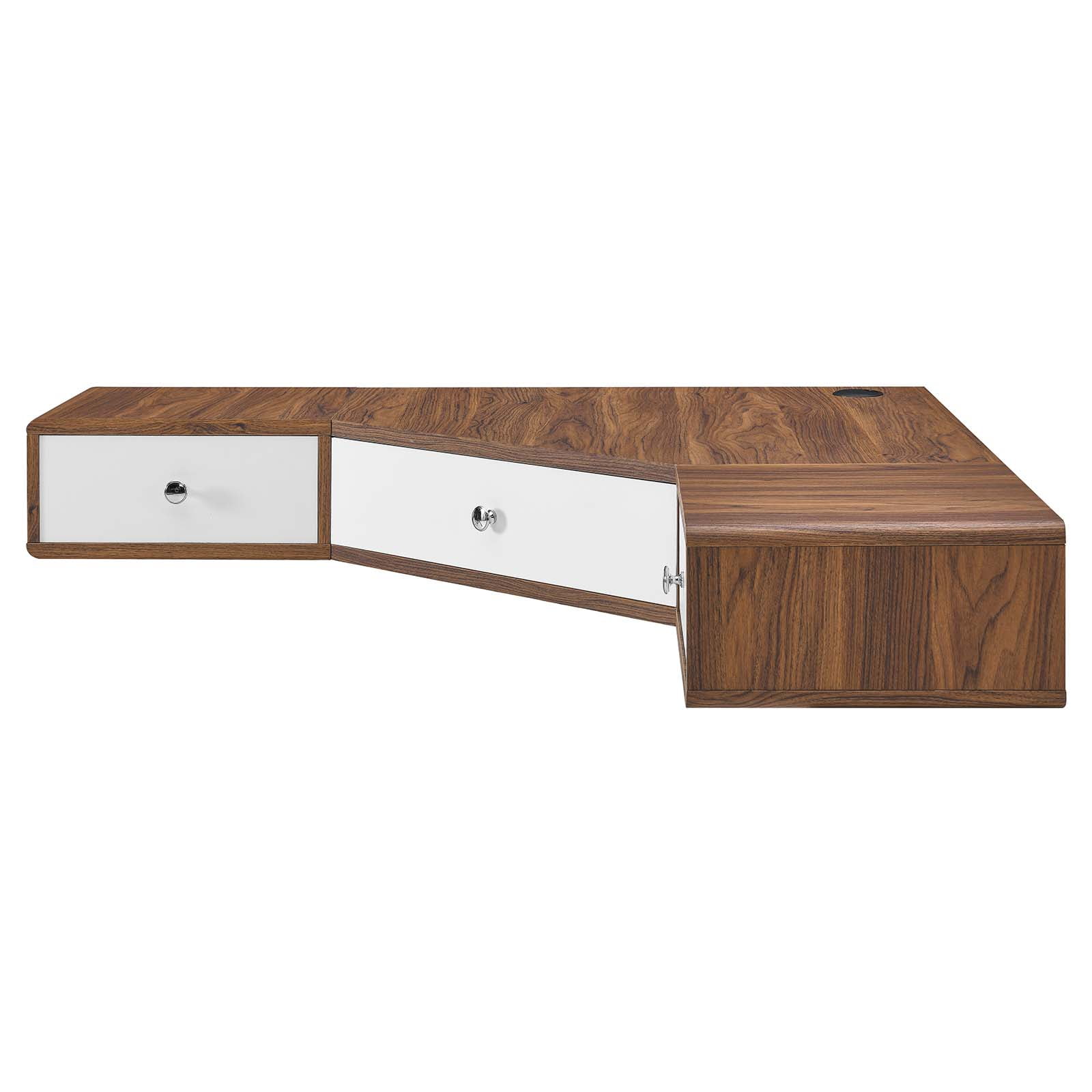 Walmart Mid Century Retro Style White Walnut Computer Work Desk, Wood ...