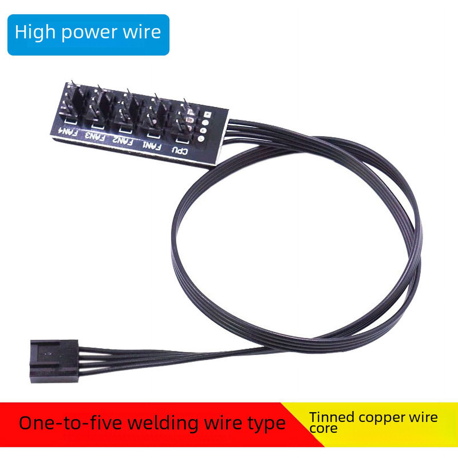 Computer chassis fan HUB one-five pwm fan HUB 4Pin temperature control ...