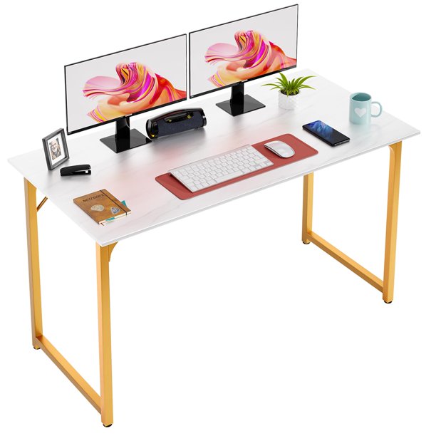 Computer desk 47'' Simple Desk with Adjustable Feet, Large Office Desk ...