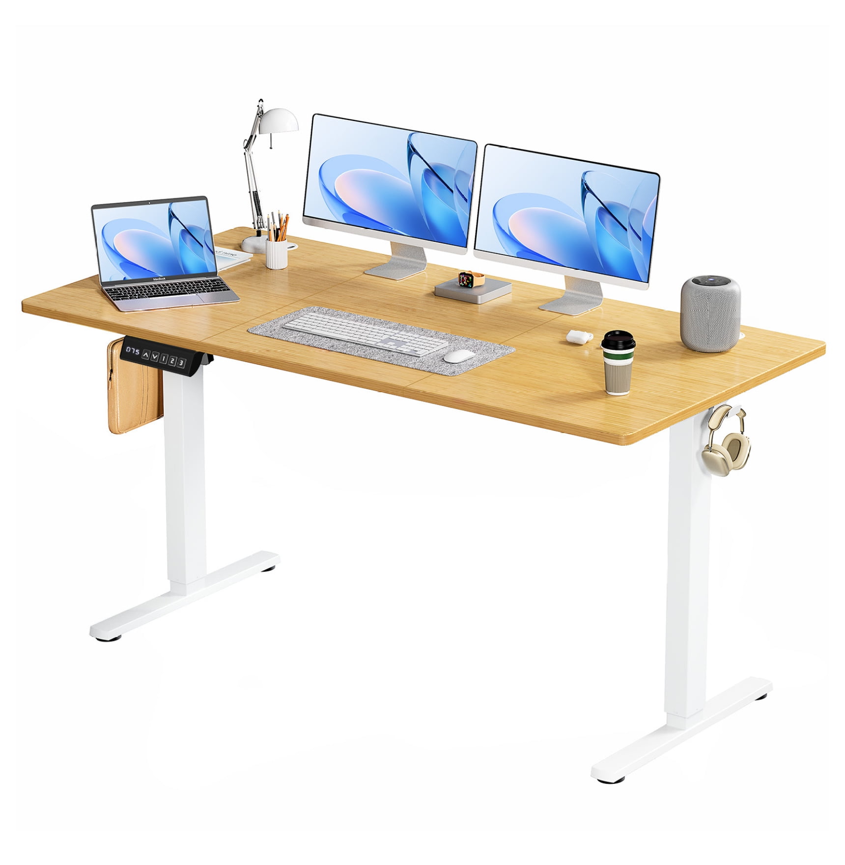 Computer desk, adjustable height standing desk, elevating home desk ...