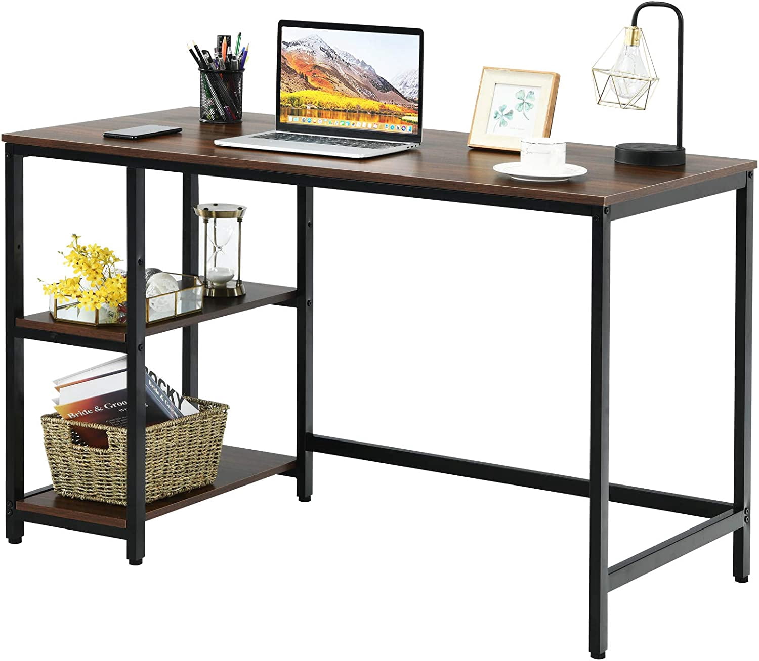 Computer with with Storage Shelves Study Writing Wooden Workstations ...