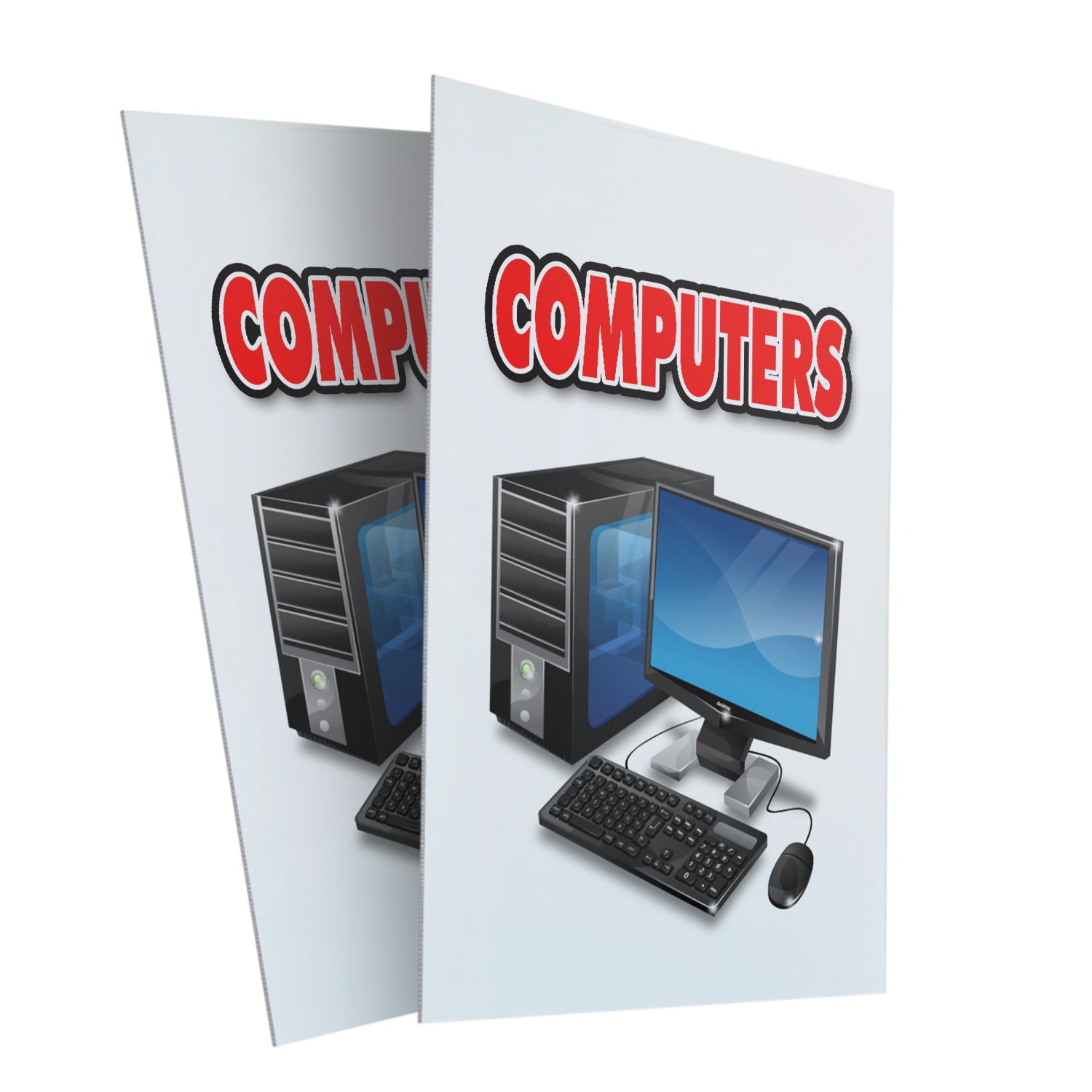 Computers (2-PACK) 24" x 36" Plastic Signs | Sign Insert 4mm Corrugated ...