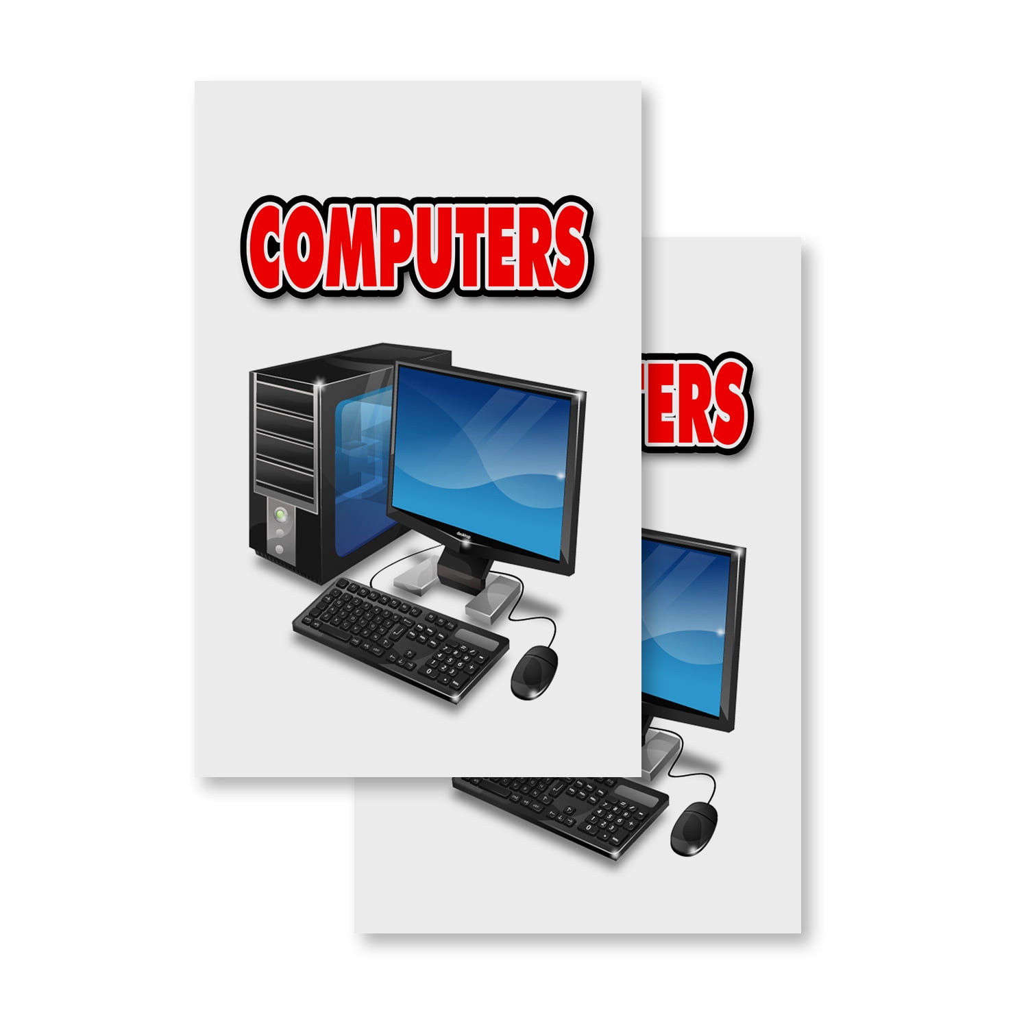 Computers (2-PACK) 24" x 36" Vinyl Decals | Sign Insert Peel & Stick ...