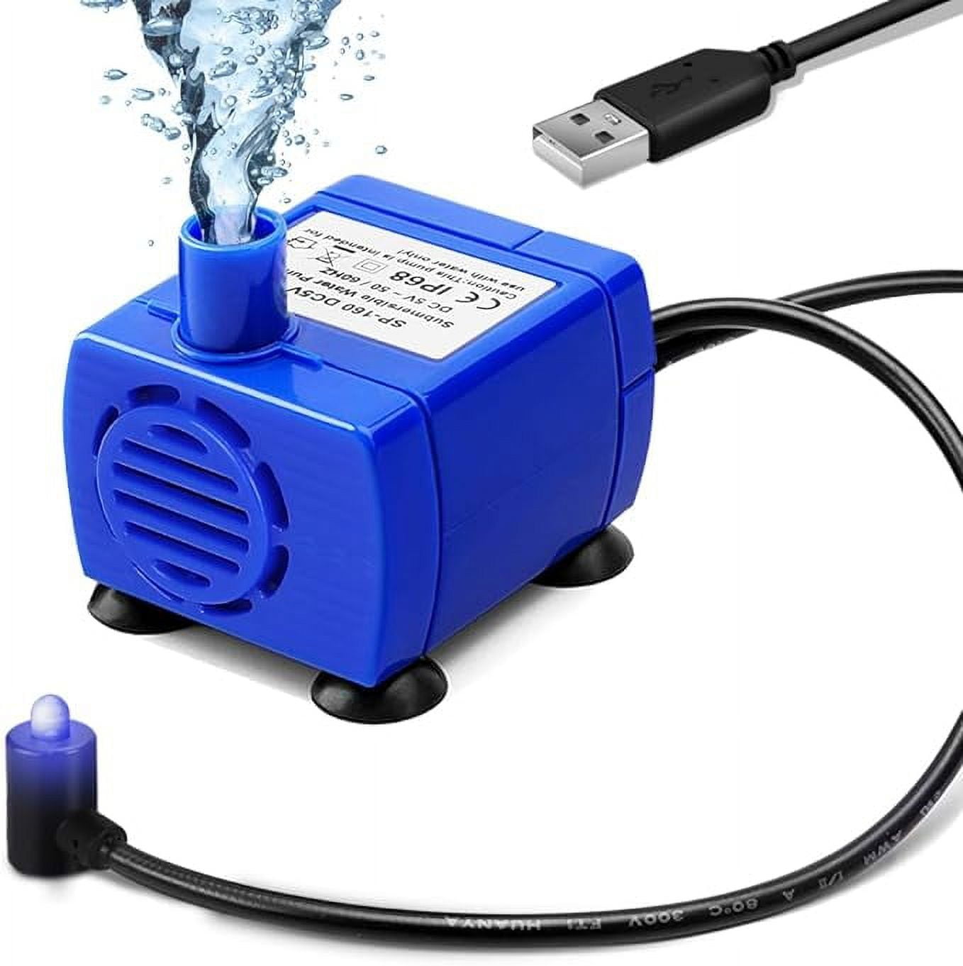 Comsmart Pet Water Fountain Pump, Upgraded Auto Power Off Cat Fountain ...