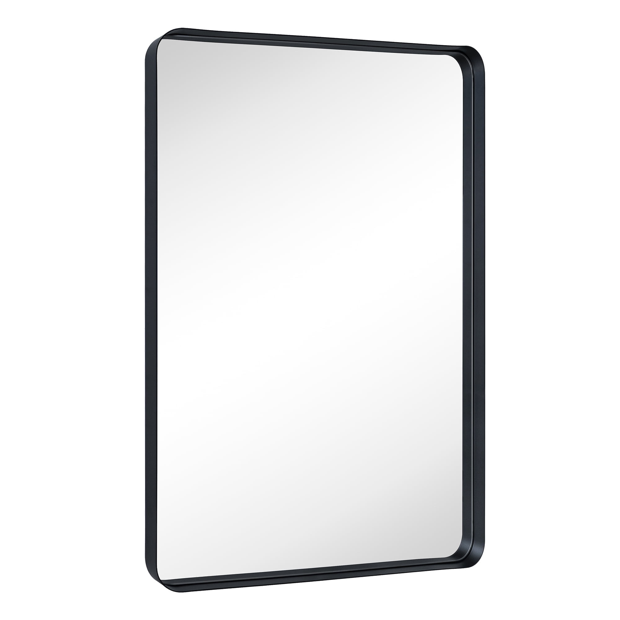TEHOME Contemporary Black Bathroom Mirror, 30x48 Inches, Metal Framed ...