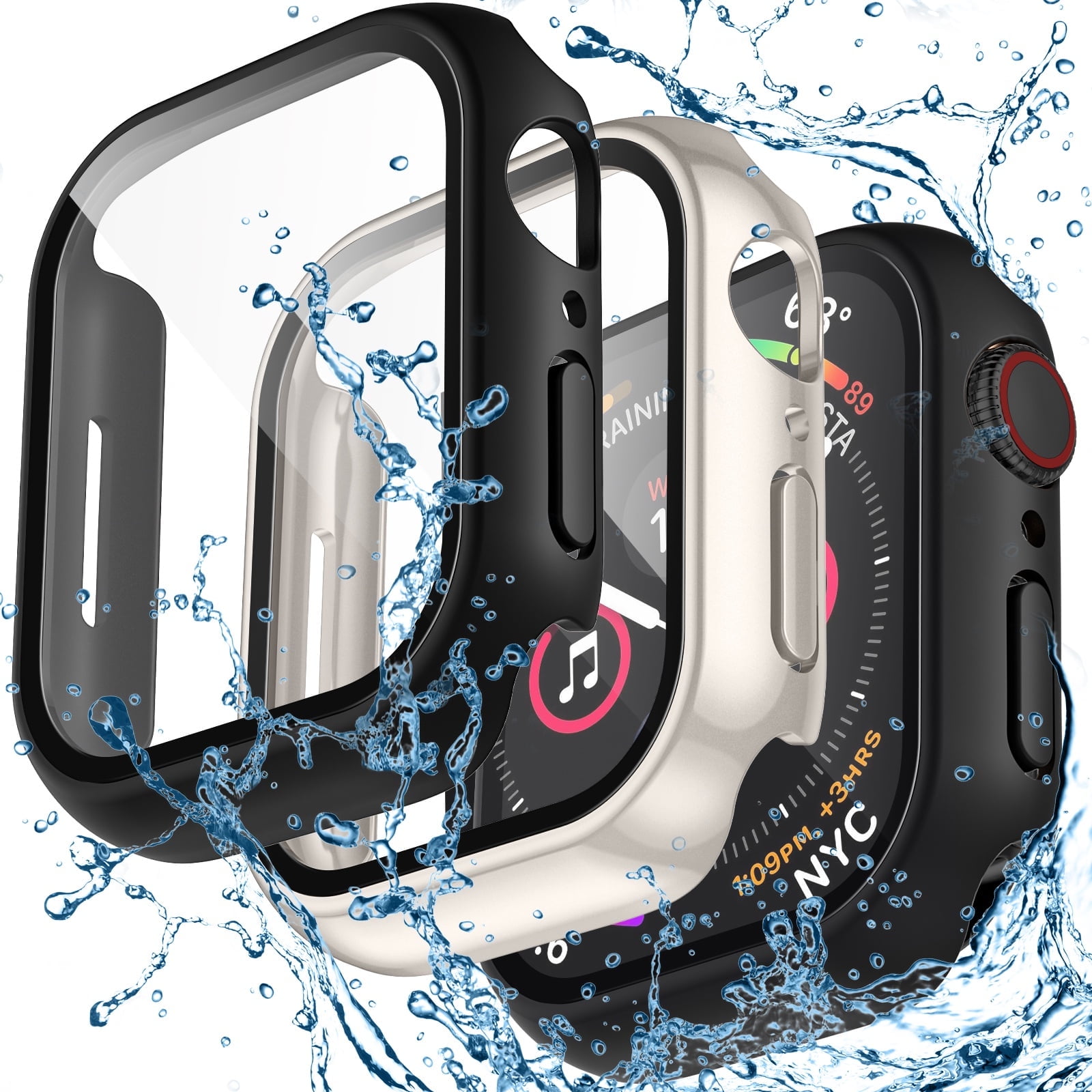 Comvin 2 Pack Compatible with Apple Watch Case 44mm 40mm 45mm 41mm 42mm ...