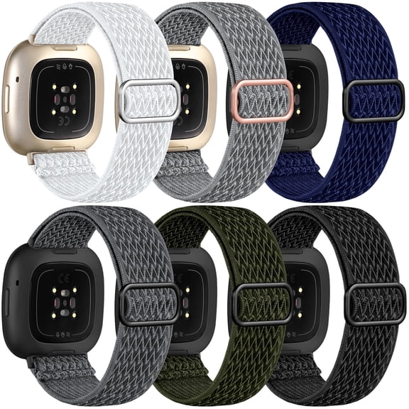 GEAK 4 Pack Silicone Sport Bands Compatible with Fitbit Versa 3/Versa 4 ...