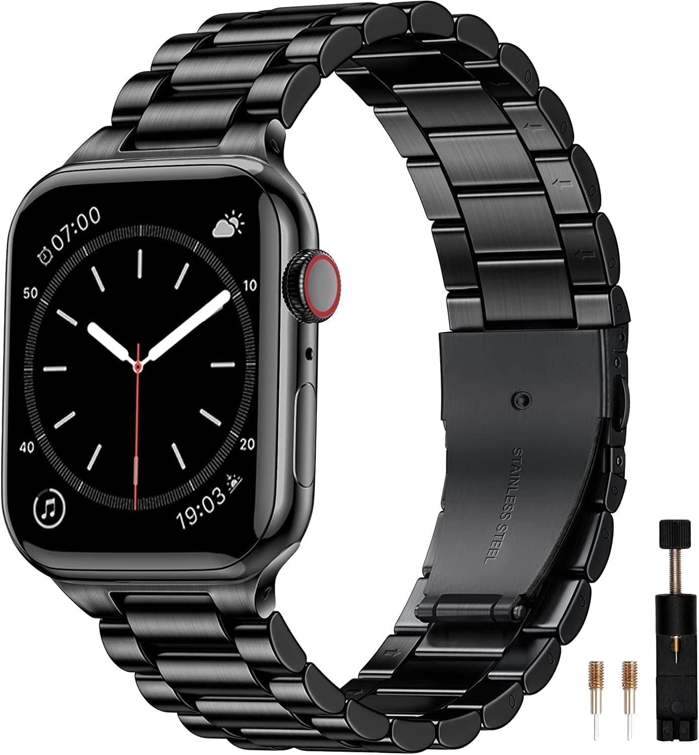 Comvin Apple Watch Bands 45mm 49mm, Stainless Steel Straps for Men ...