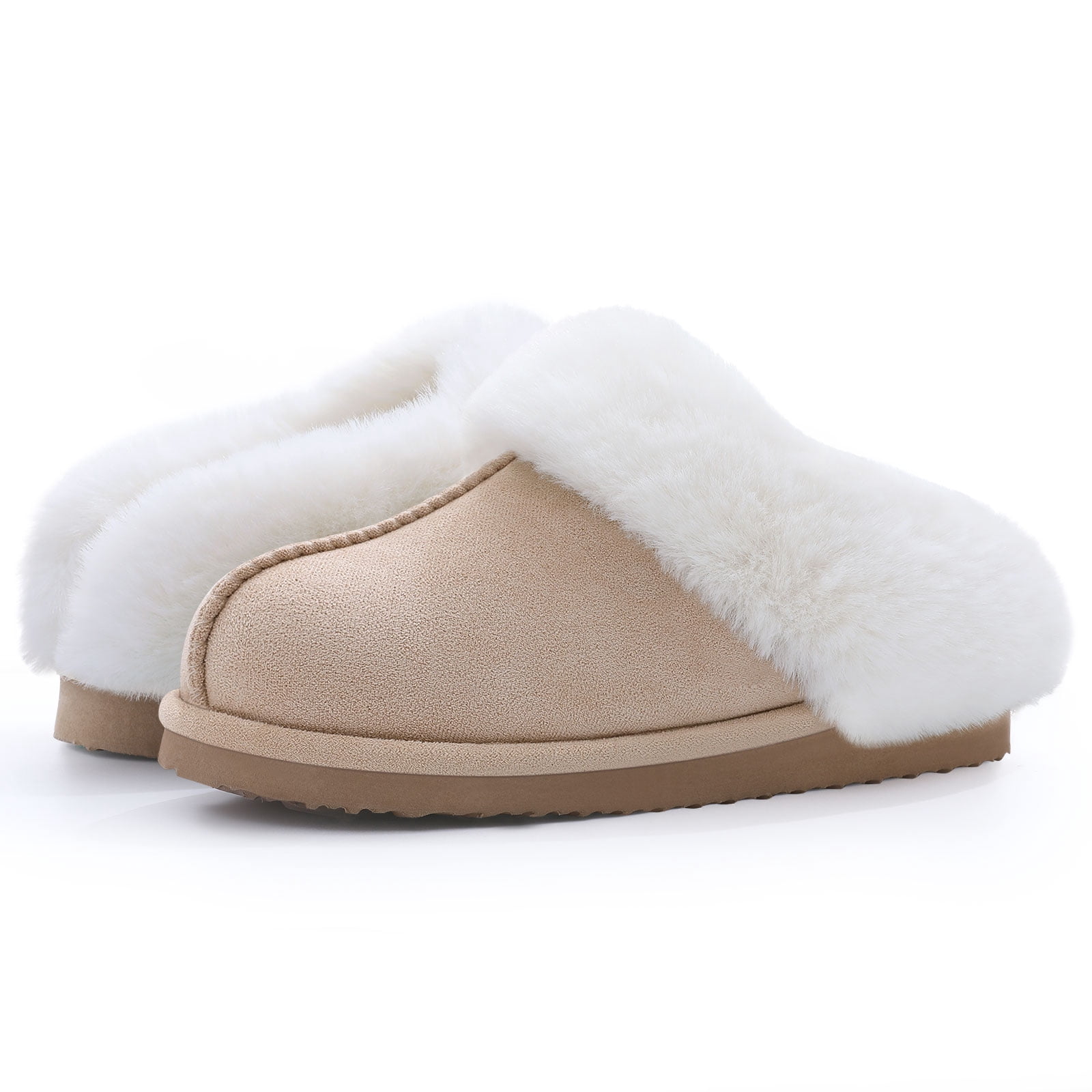 Comwarm Women Fluffy Fuzzy Slippers Thick Sole Furry Winter Slippers ...