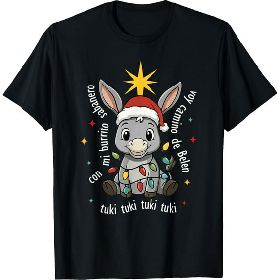 Con Mi Burrito Sabanero Mexi.can Tuki Tuki Donkey Latino Noel T-Shirt ...