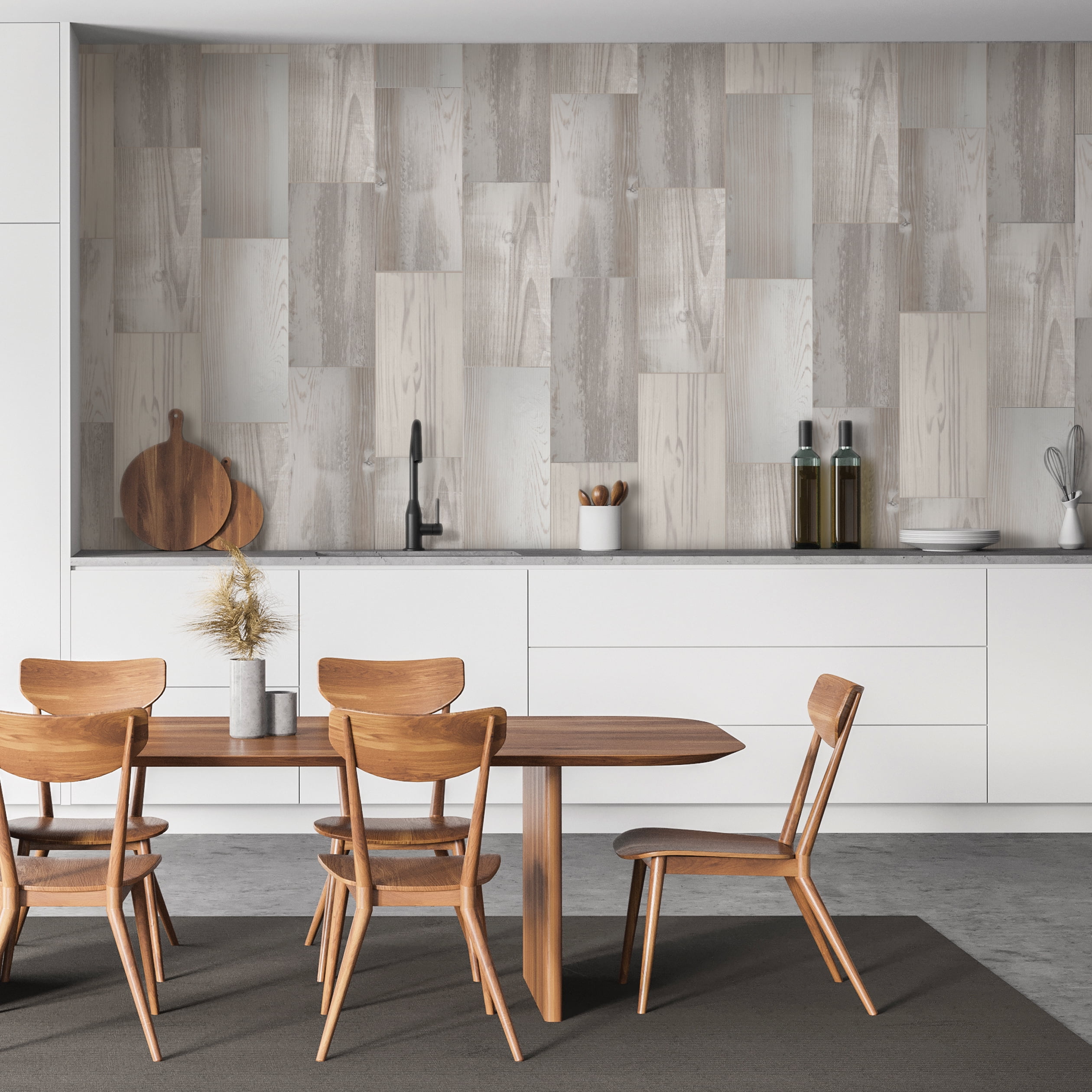 Con-Tact Brand 6" x 12" Vintage Wood Faux Wallboard Wall Tiles, for ...