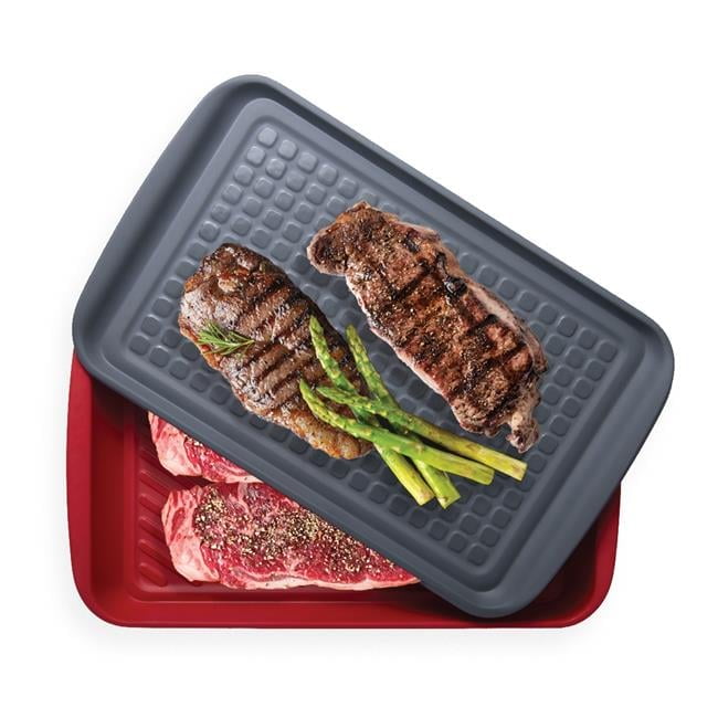Con-Tact Kitchen Set of 2 Serving Tray with Handles,Grilling Prep Trays ...