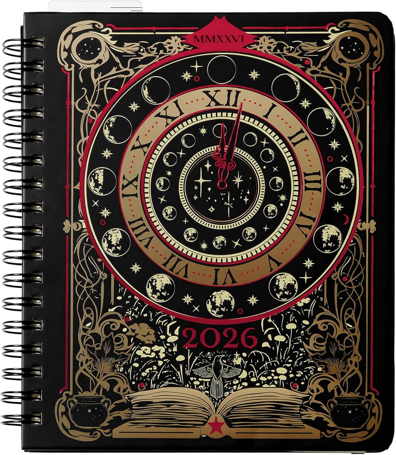 ConQuest Journals 2026 Dated Planner Featuring Enchanting Tarot Artwork Spiral Bound with ...