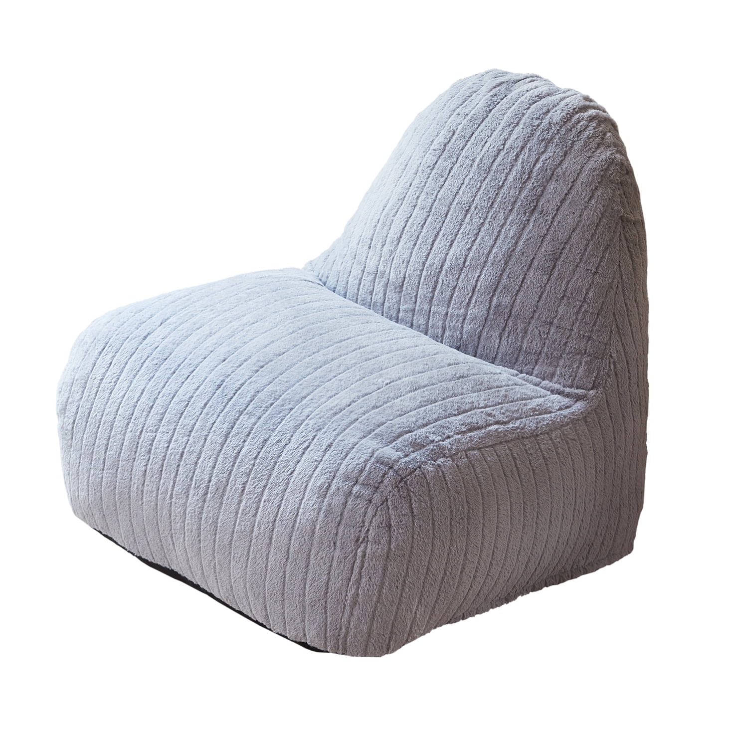 ConToose Comfy Gray Shell-Shaped Foam Bean Bag Chair, High-Density Lazy ...