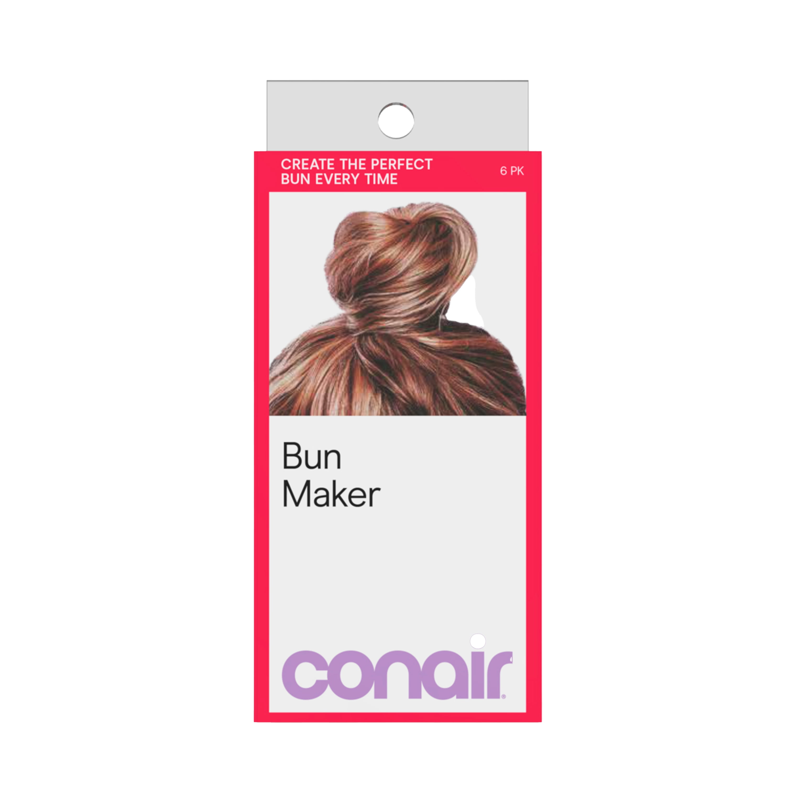 Conair Bun Maker Kit, Brown, 6 Count, Comfortable Lightweight Hair Tool ...