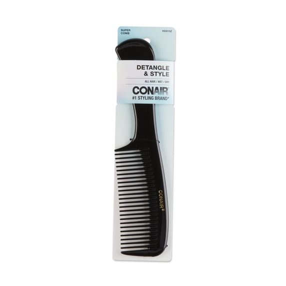 Conair Detangle & Style All-Purpose Hair Comb, 8 3/4" Black - Walmart.com
