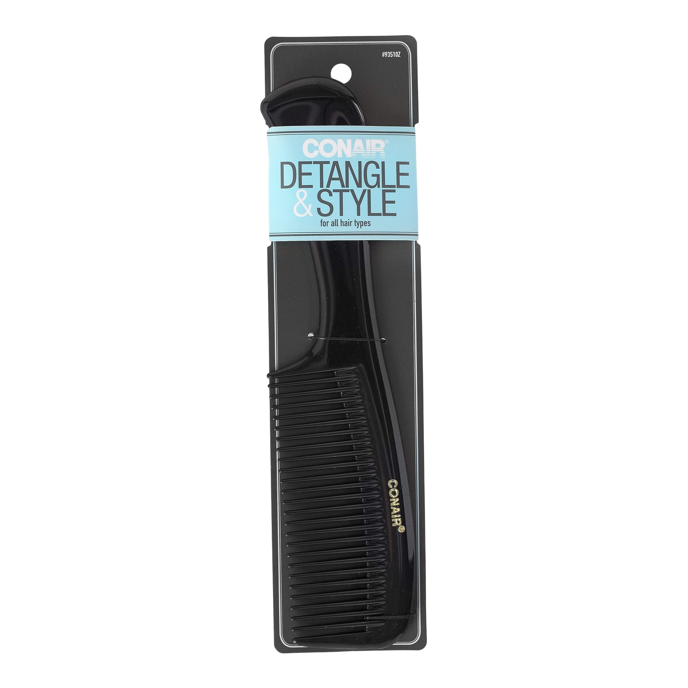 Conair Classic Styling Essential All-Purpose Comb with Handle in Black ...
