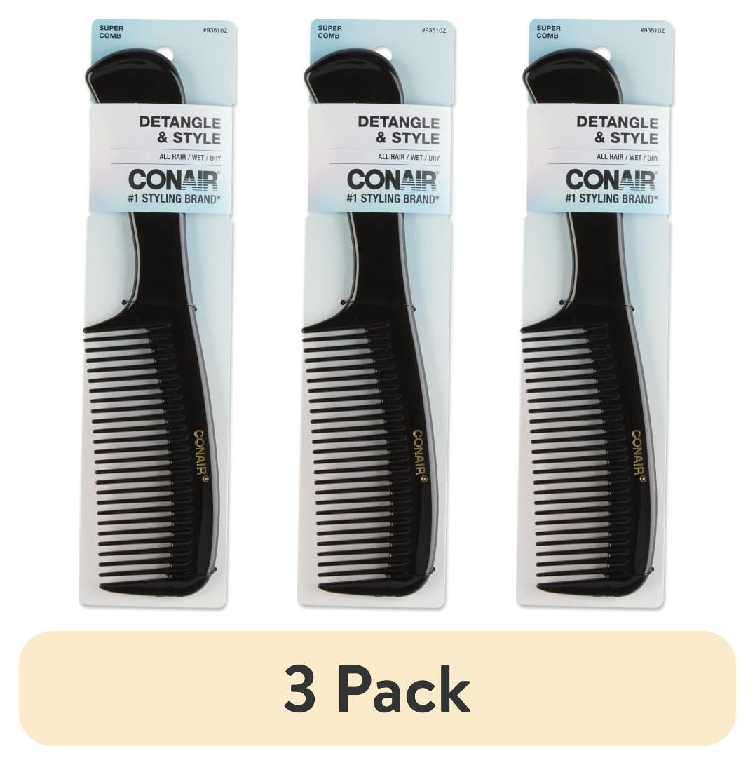 (3 pack) Conair Classic Styling Essential All-Purpose Comb with Handle ...