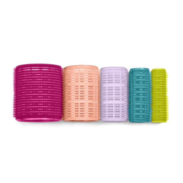 Conair Classic Volumizing Hair Self Grip Rollers, Assorted Sizes, Neon ...