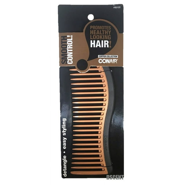 "Conair Copper Collection 7"" Detangling Comb for Smooth Control and ...
