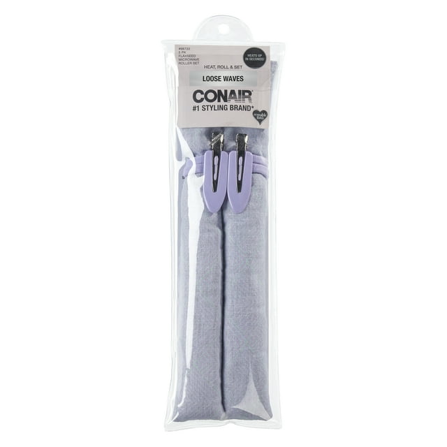 Conair Flaxseed Microwave XL Hair Rollers, 5 Piece Set, Lavender ...