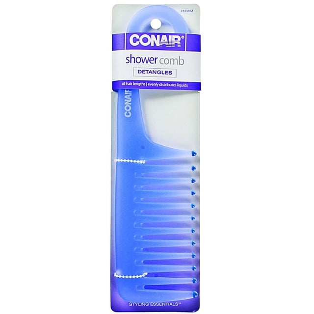 Conair Hanging Shower Comb for Detangling Wet Hair, with Easy Grip ...