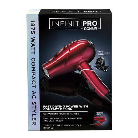 Conair Infiniti Pro Hair Dryer, 1875 Watt, Folding Handle, Tourmaline ...