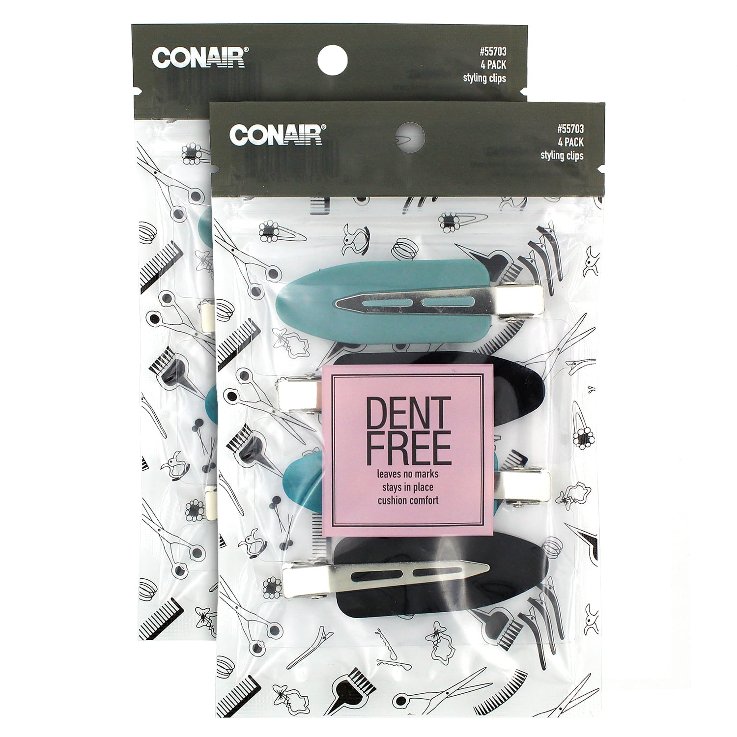 Conair Large Dent Free Soft Touch Hair Styling Clips, 4 Count (2 PACK ...