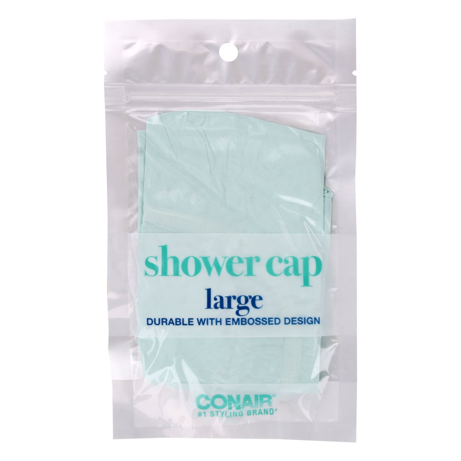 Conair Durable Embossed Shower Cap, Large Reusable Hair Protection ...