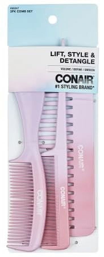 Conair Lift, Style & Detangle, Pink & Puarple, Comb Set - 3 Count ...
