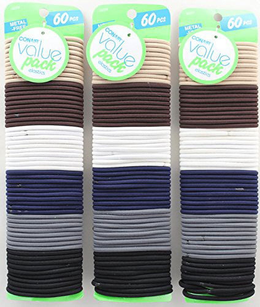 Conair Metal-free Hair Elastics 60 Pcs #49339 - Walmart.com