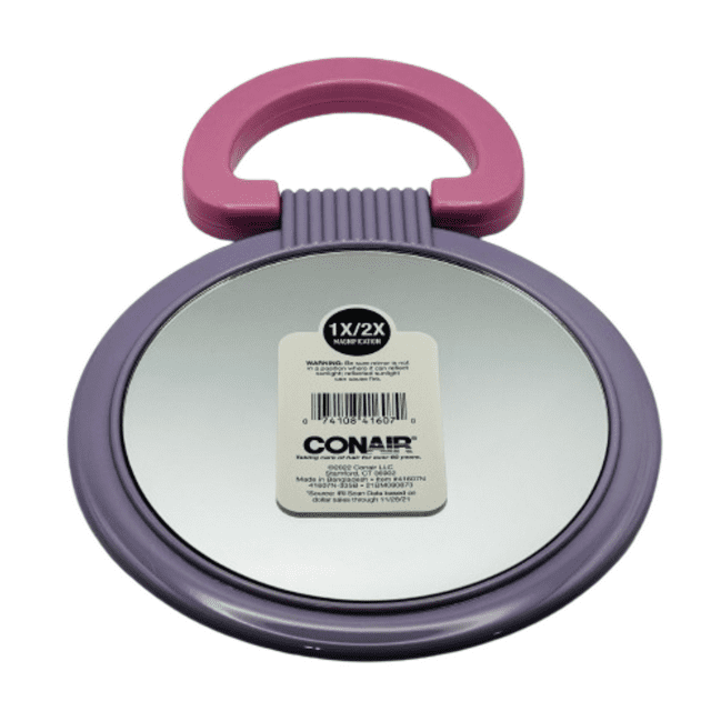 Conair Round Stand/Hand Held Mirror Optical Glass Standard/2X Mag. One ...