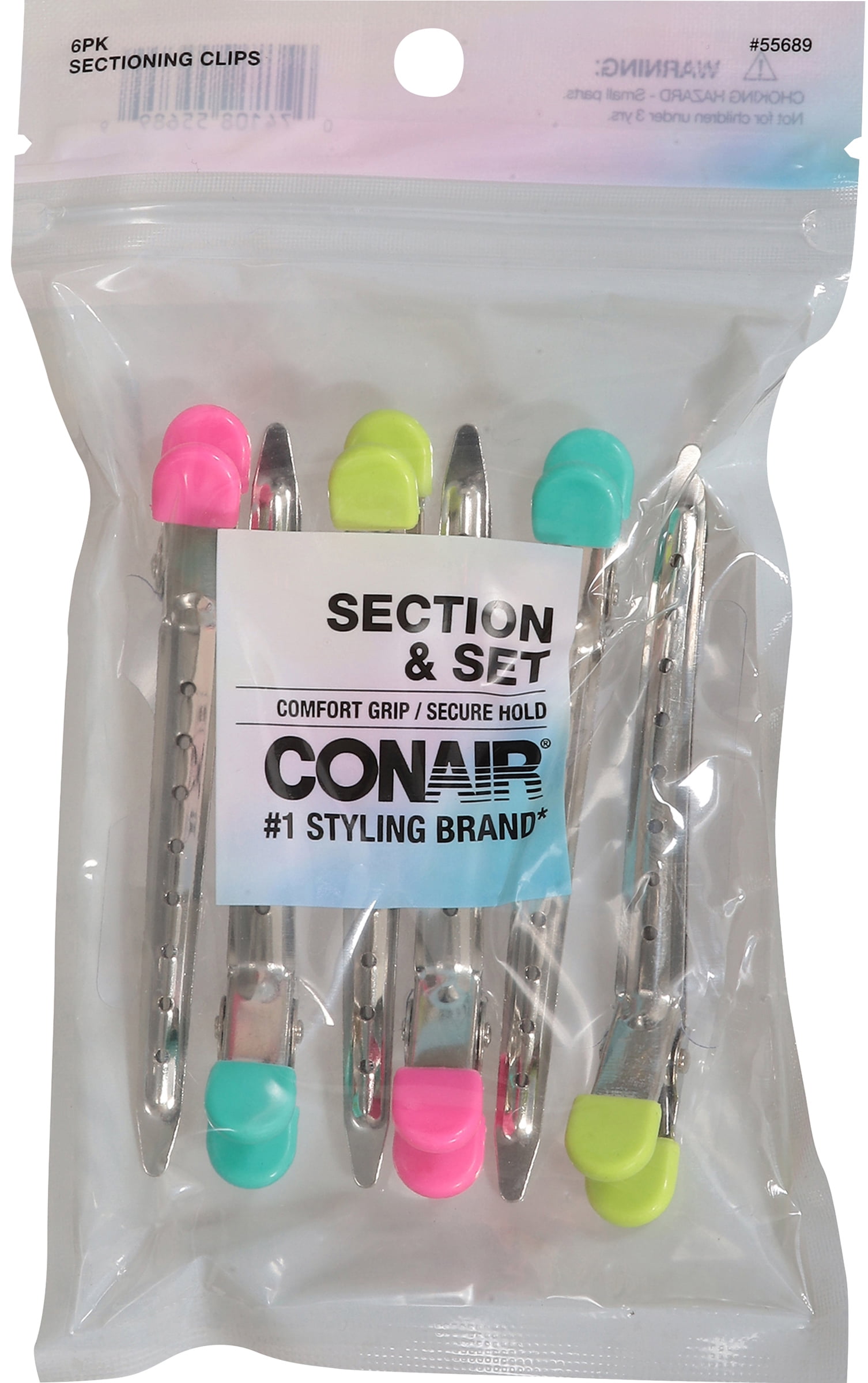 Conair Sectioning Clips, 6 Pack, Prong Pin Clips for Hair Sectioning ...