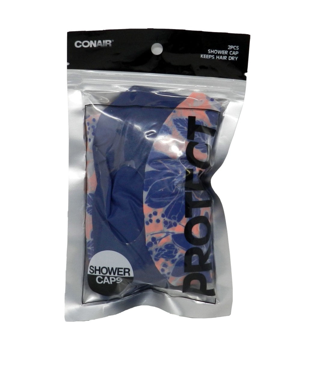 Conair Printed Shower Cap with Microban, Assorted Designs, 2-Pieces ...