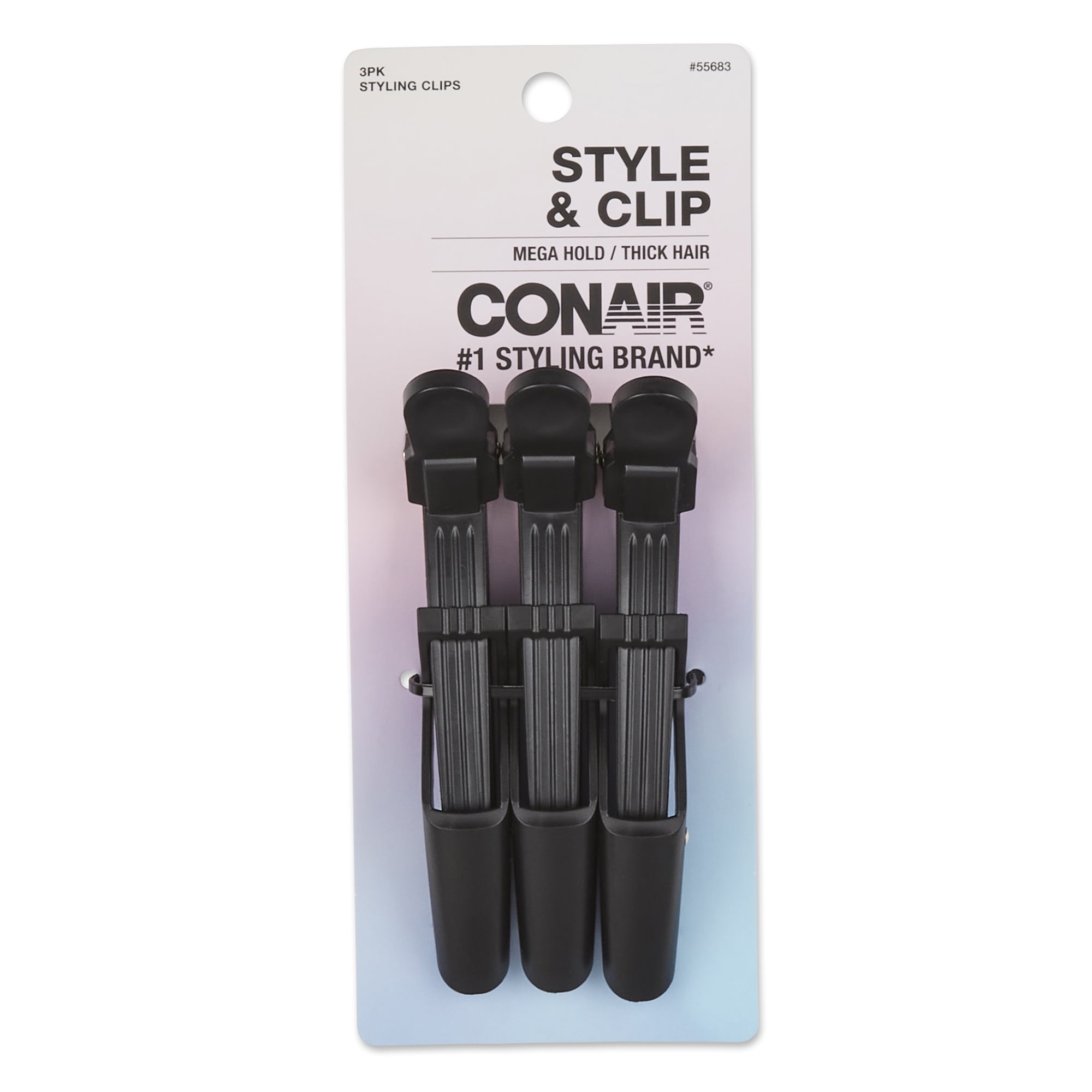 Conair Style & Clip Mega Hold Hair Clips, Black, 3 Count - Walmart.com