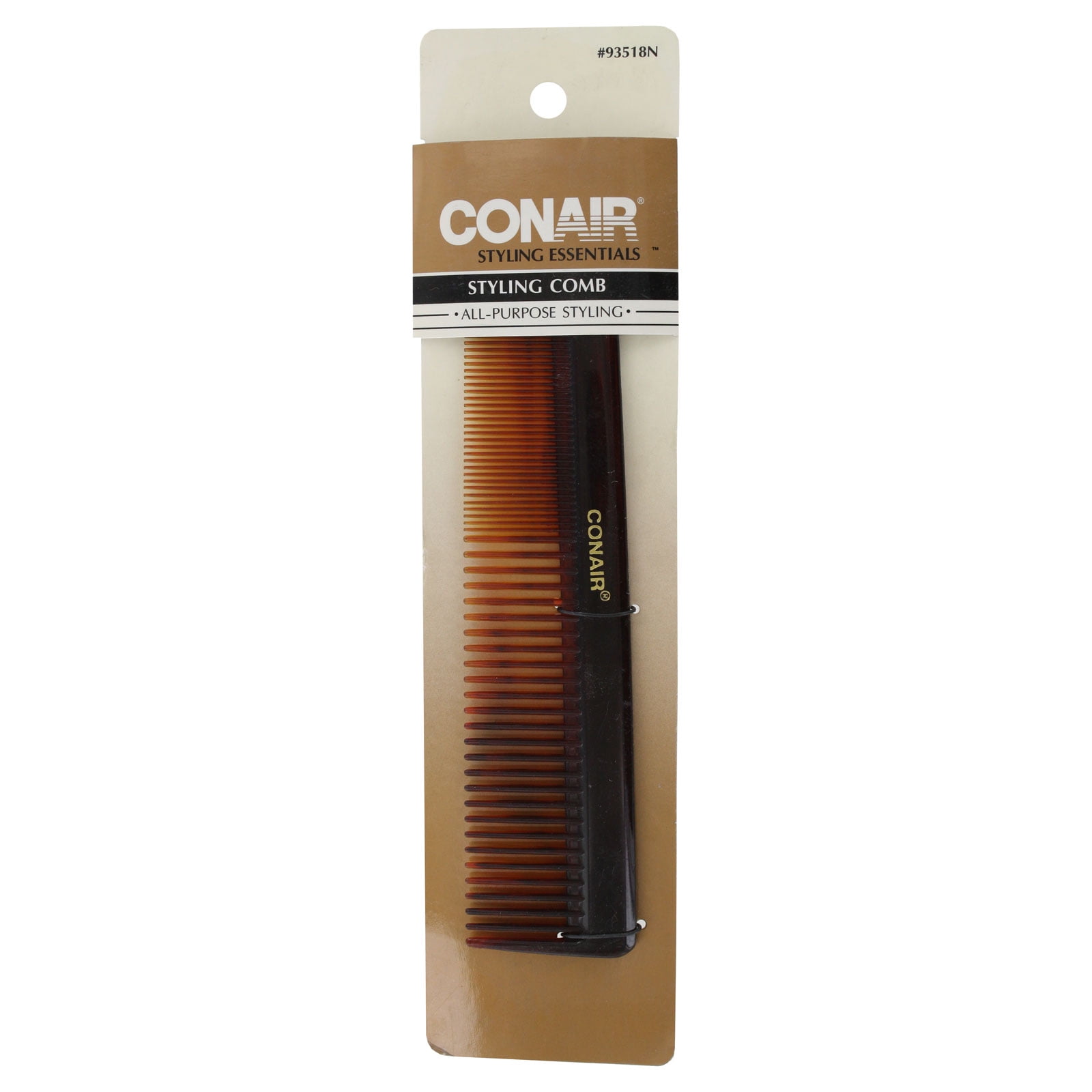 Conair Styling Essentials All-Purpose Styling Hair Comb, Tortoise Shell ...