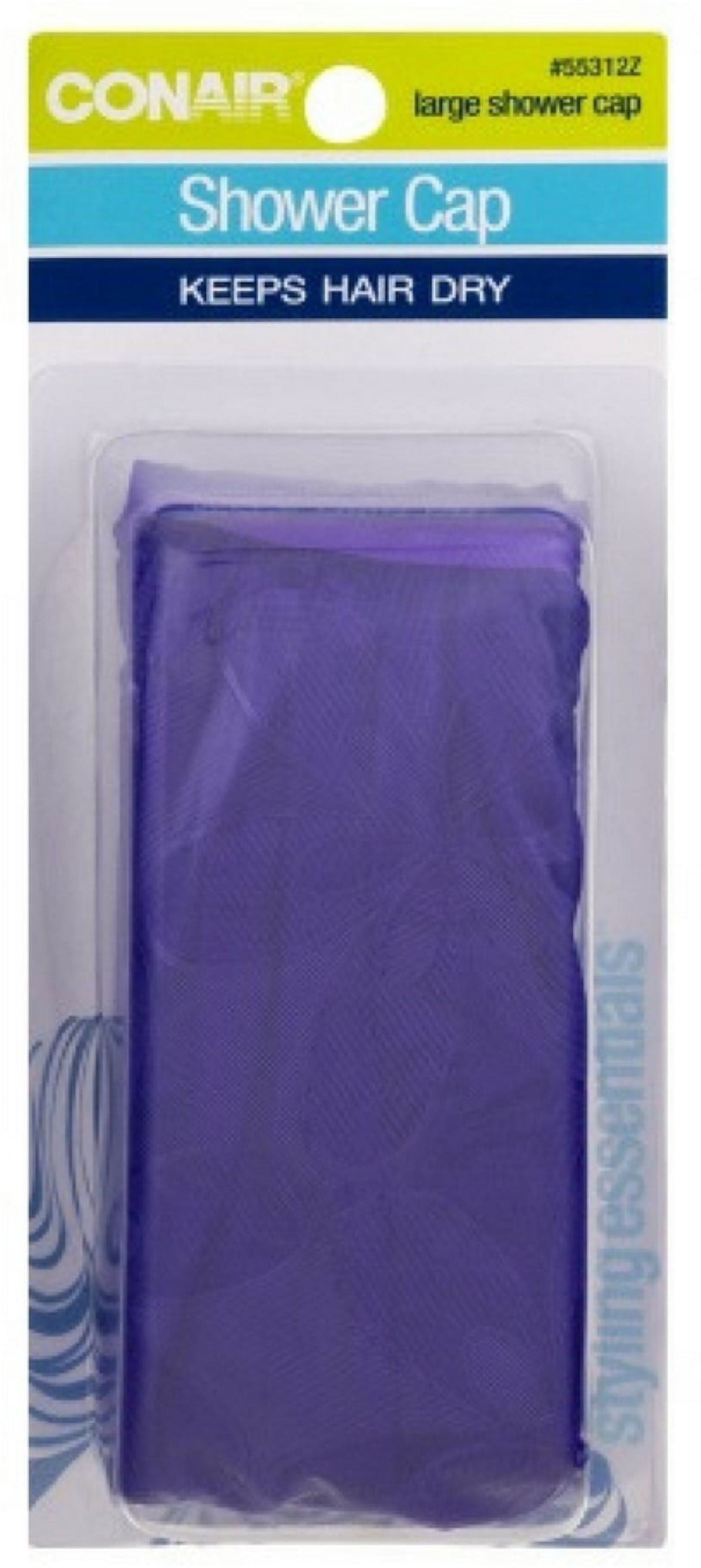 Conair Durable Lightweight Plastic Shower Cap, Large Size, Color May ...