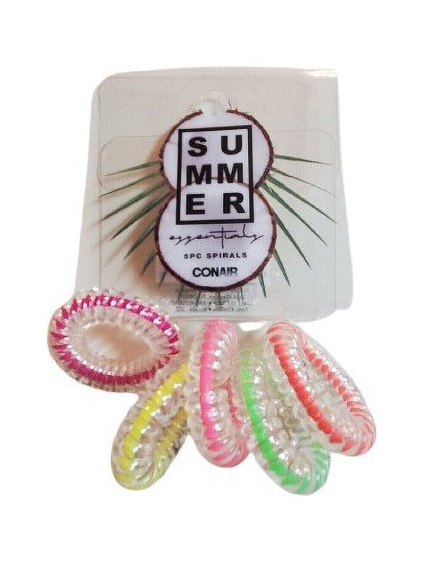 Conair Summer Essentials 5 pc Hair Spirals Hair Ties Assorted Colors ...