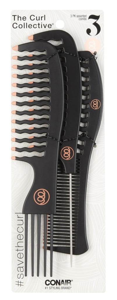 Conair The Curl Collective Assorted Combs, Black, 3 Count - Walmart.com